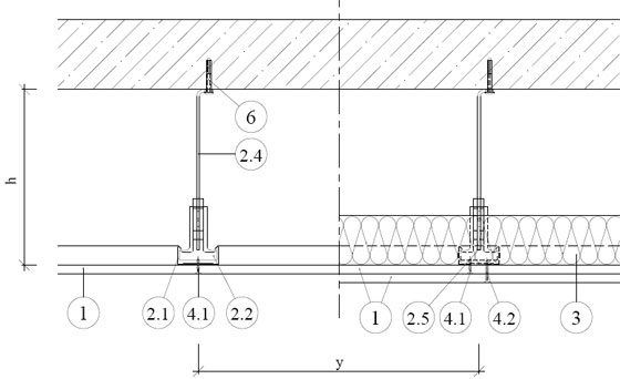 Rigips окачен таван на единична метална конструкция от Rigips CD ...